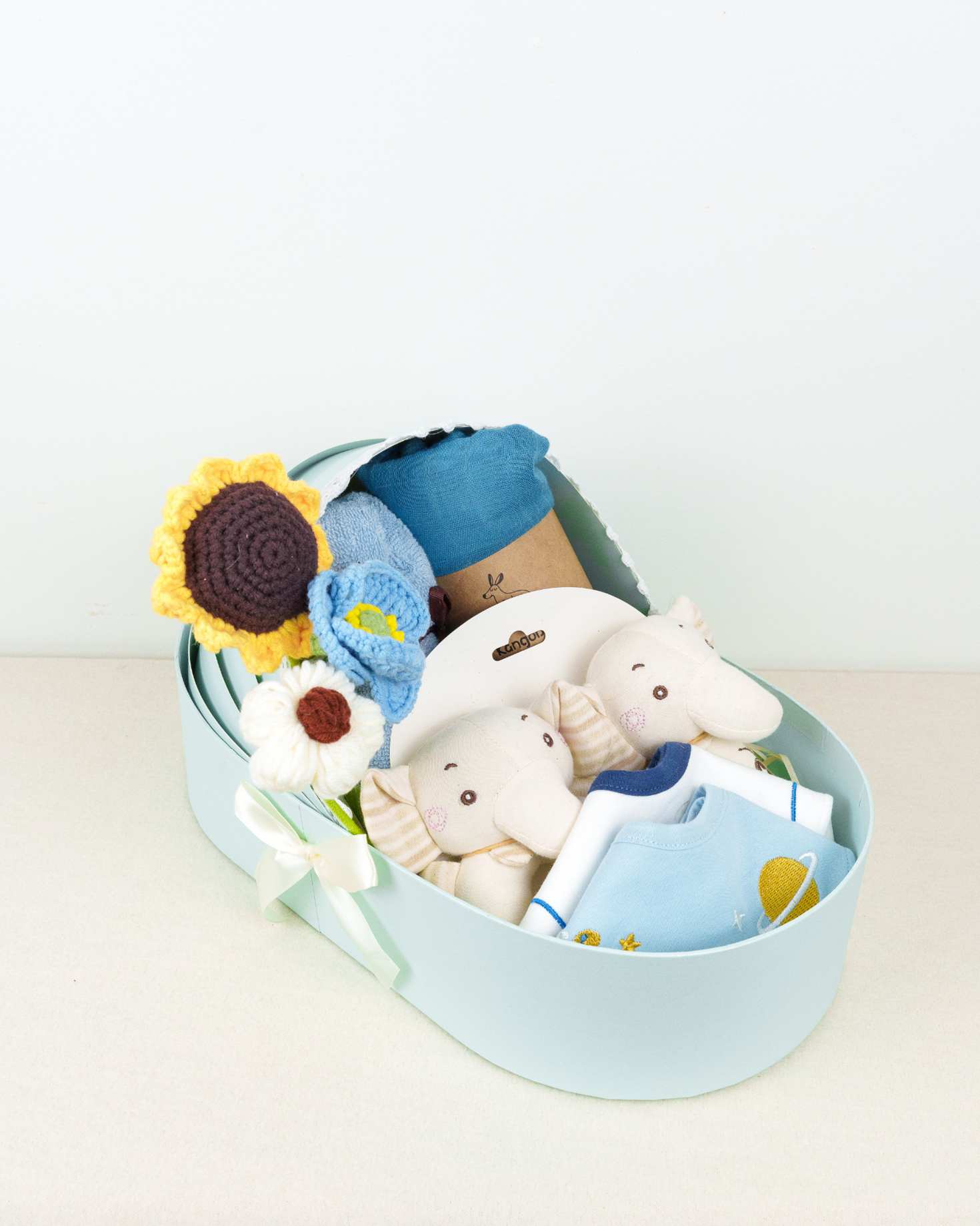 Newborn Unisex Baby Girl, Boy Cardboard Cradle Blue Set – Knot Knot Bloom