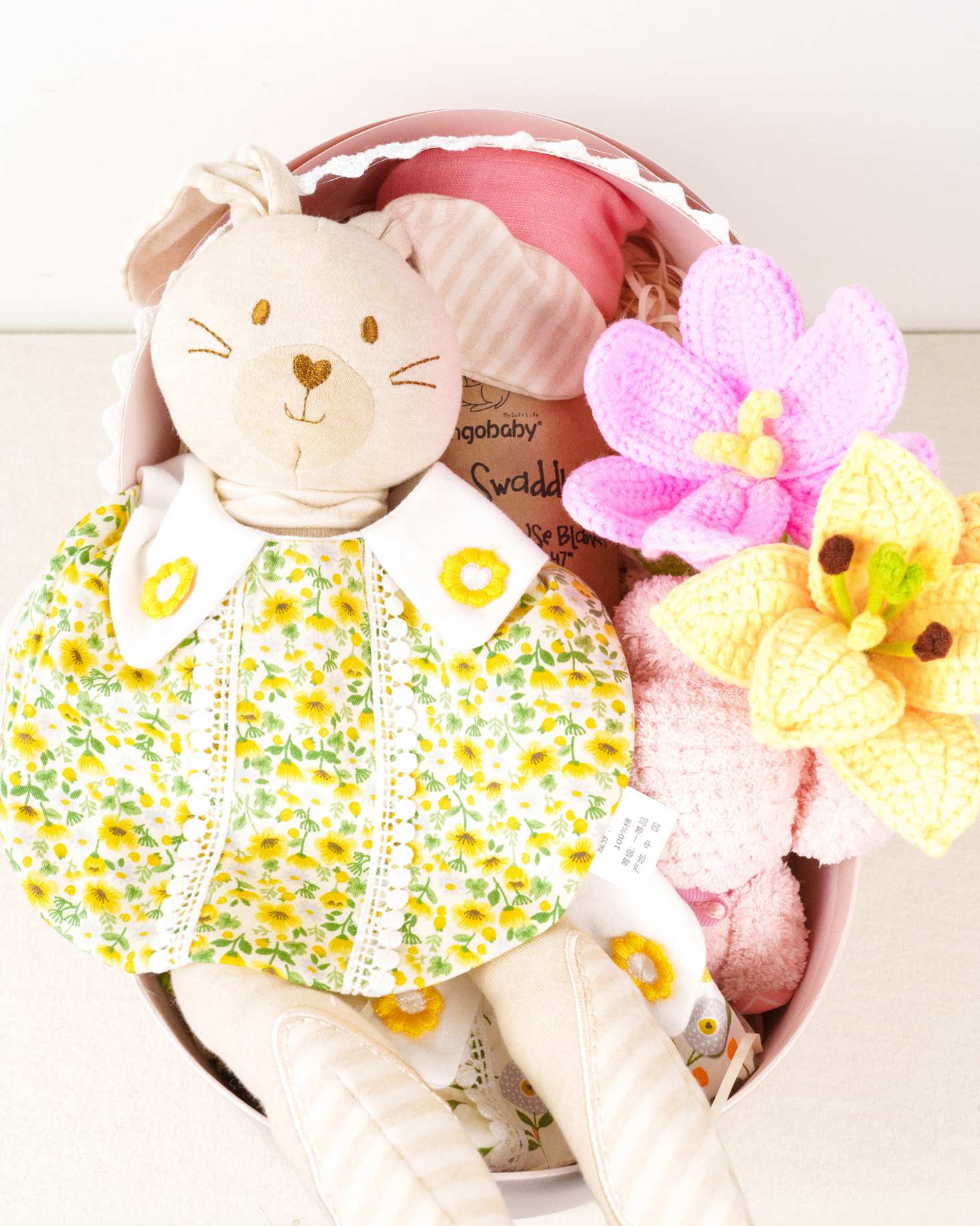 Newborn Unisex Baby Girl, Boy Cardboard Cradle Pink Set – Knot Knot Bloom